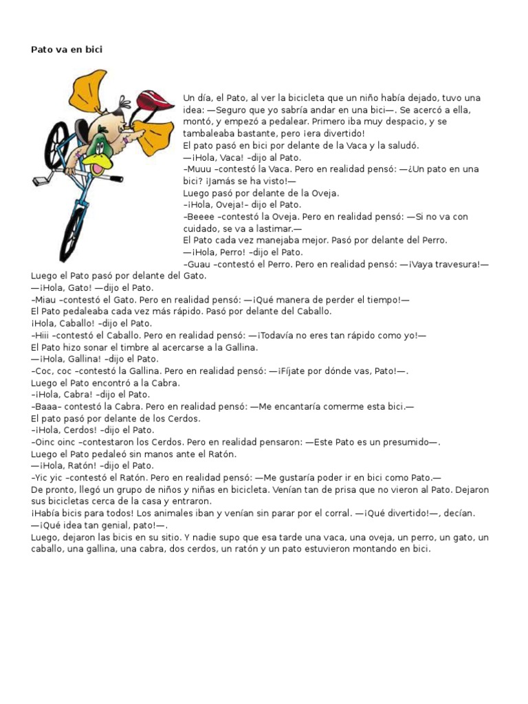 Pato Va en Bici | PDF