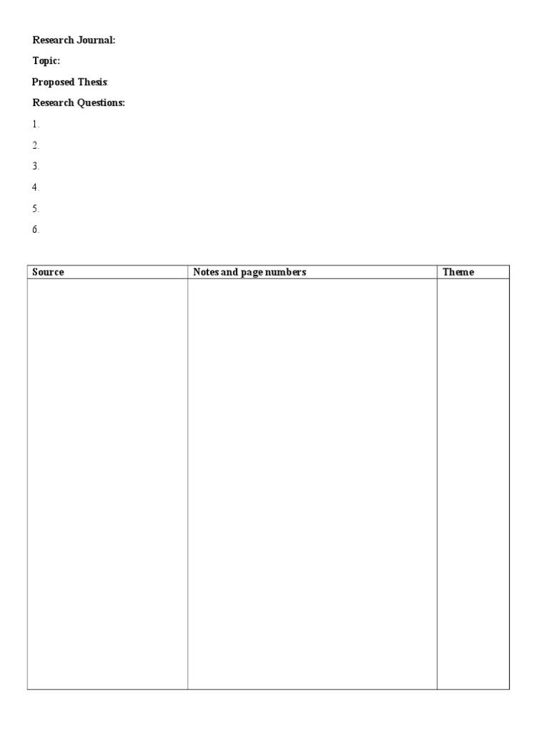 Blank Research Journal | PDF