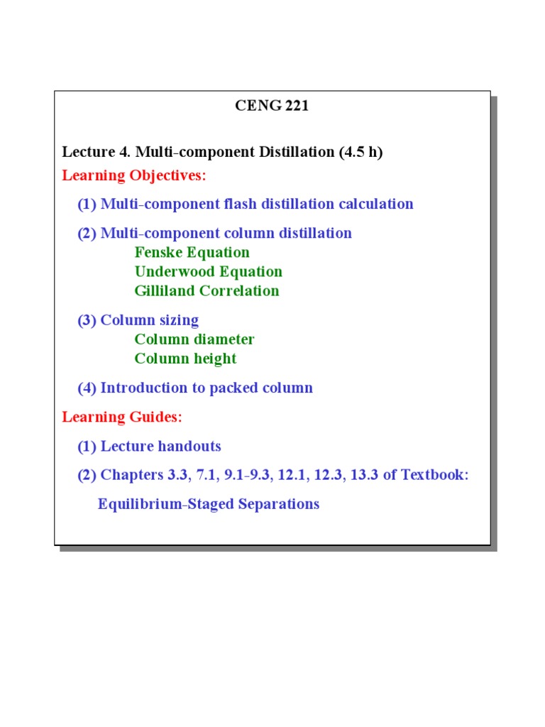 Multi-Stage Distillation Column Design and Analysis | PDF ...