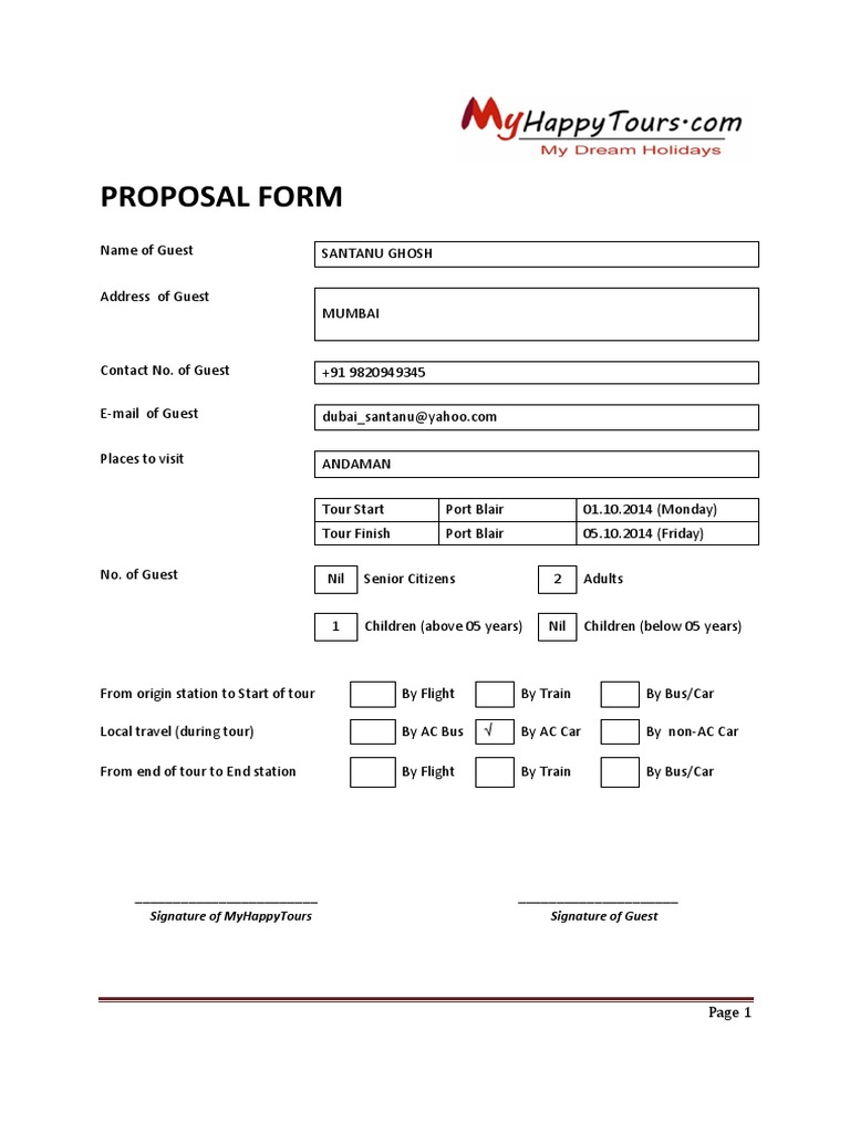 Proposal Form Andaman Santanu | PDF | Gratuity | Insurance