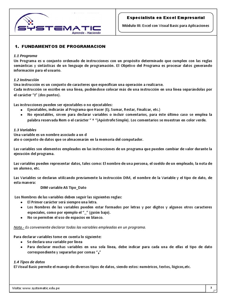 Manual de Excel Con VBA | Descargar gratis PDF | Objeto (informática) | Microsoft Excel