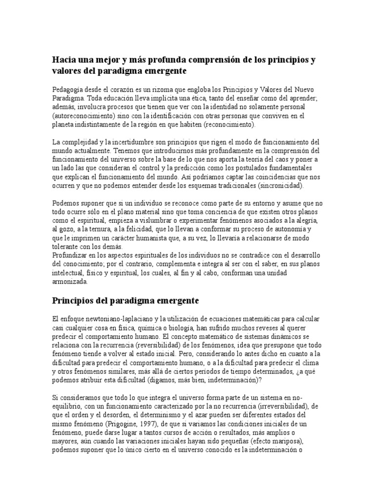 Principios Del Paradigma Emergente | PDF | Sincronicidad | Felicidad