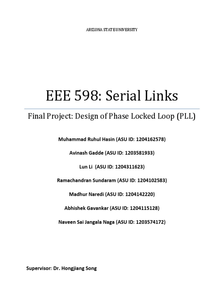PLL Design Report | PDF | Detector (Radio) | Analog Circuits