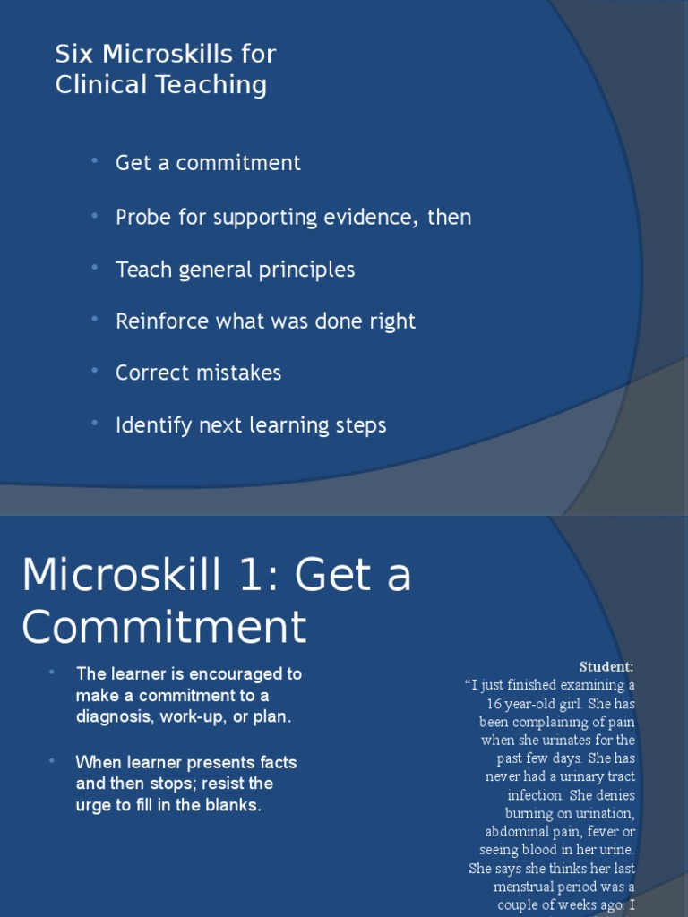 Six Microskills For Clinical Teaching | PDF | Physical Examination ...