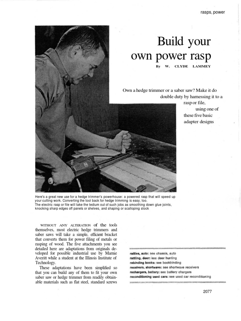 Power Rasp, Build Your Own | PDF | Screw | Industrial Processes