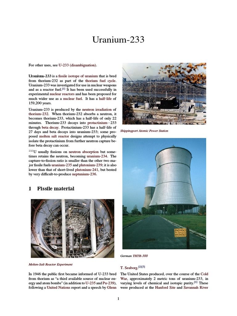 Uranium 233 | Nuclear Physics | Chemistry