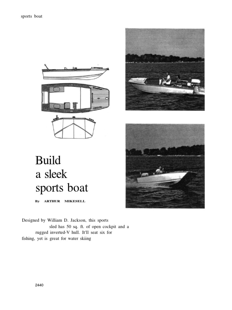 Sports Boat, Build A Sleek | PDF | Deck (Ship) | Hull (Watercraft)