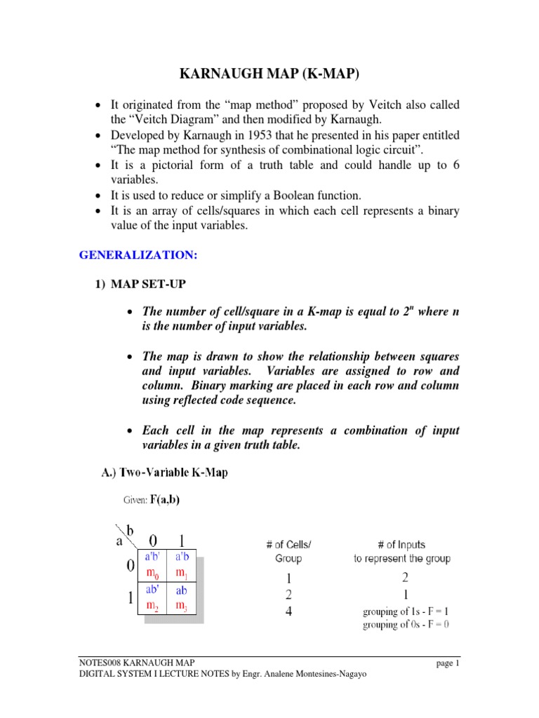 (K-Map) KARNAUGH MAP PDF | Download Free PDF | Logic | Mathematical Logic