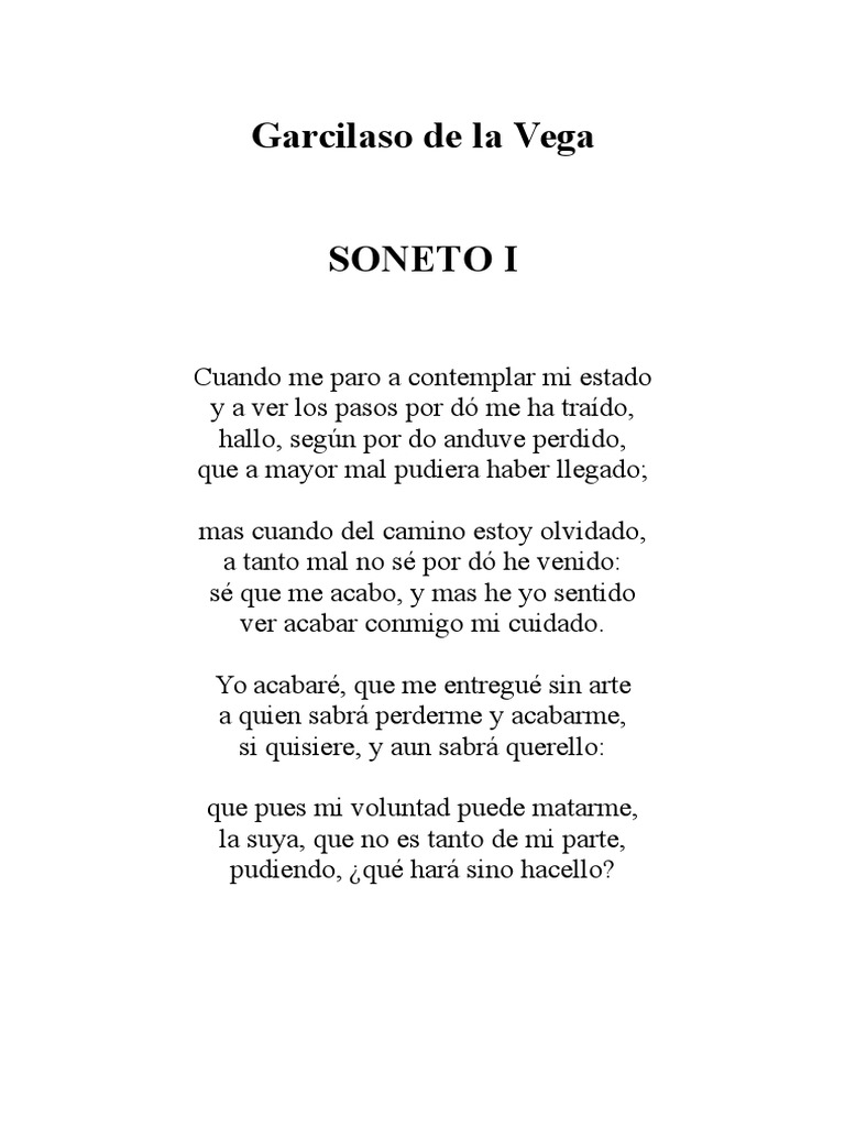 Soneto I de Garcilaso de la Vega | PDF