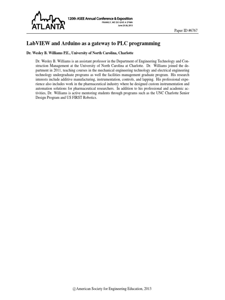 LabVIEW Arduino PLC Revised | PDF