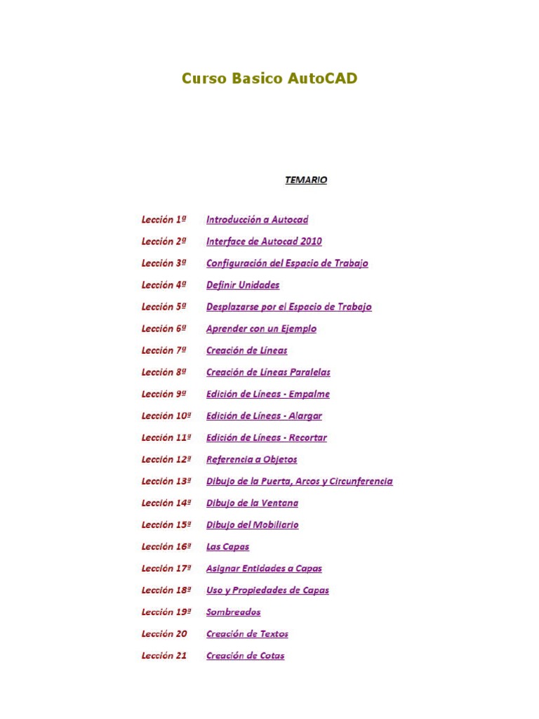 Curso Basico AutoCAD | PDF | Cad automático | Programa de computadora