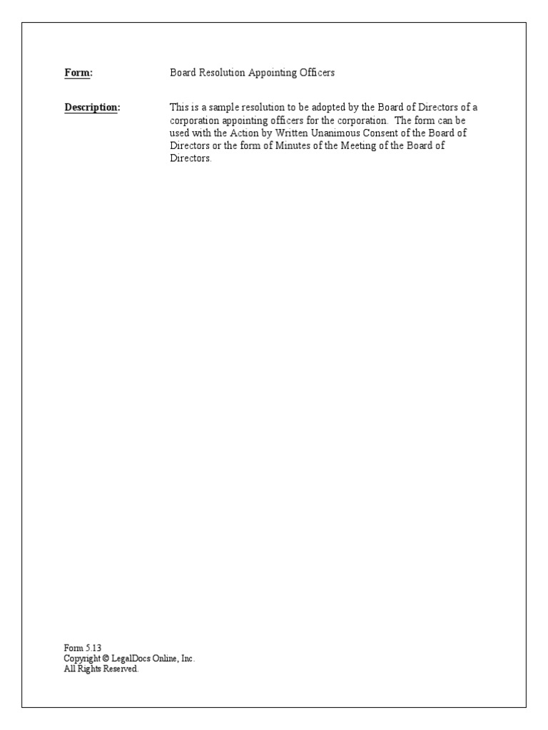 Board Reso Format | PDF