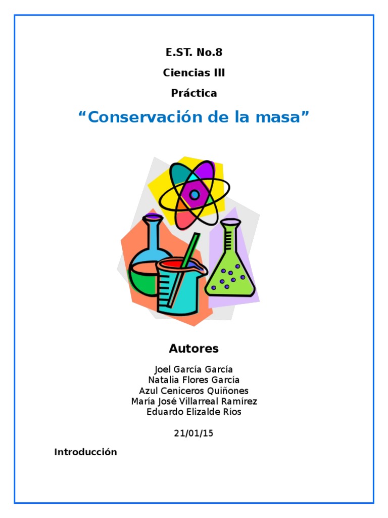 Practica Sobre Conservación de La Masa | PDF | Masa | Gases