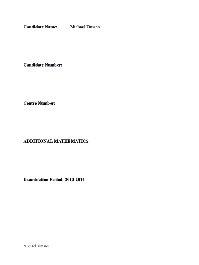 Add Math Sba | PDF | Multiple Choice | Histogram