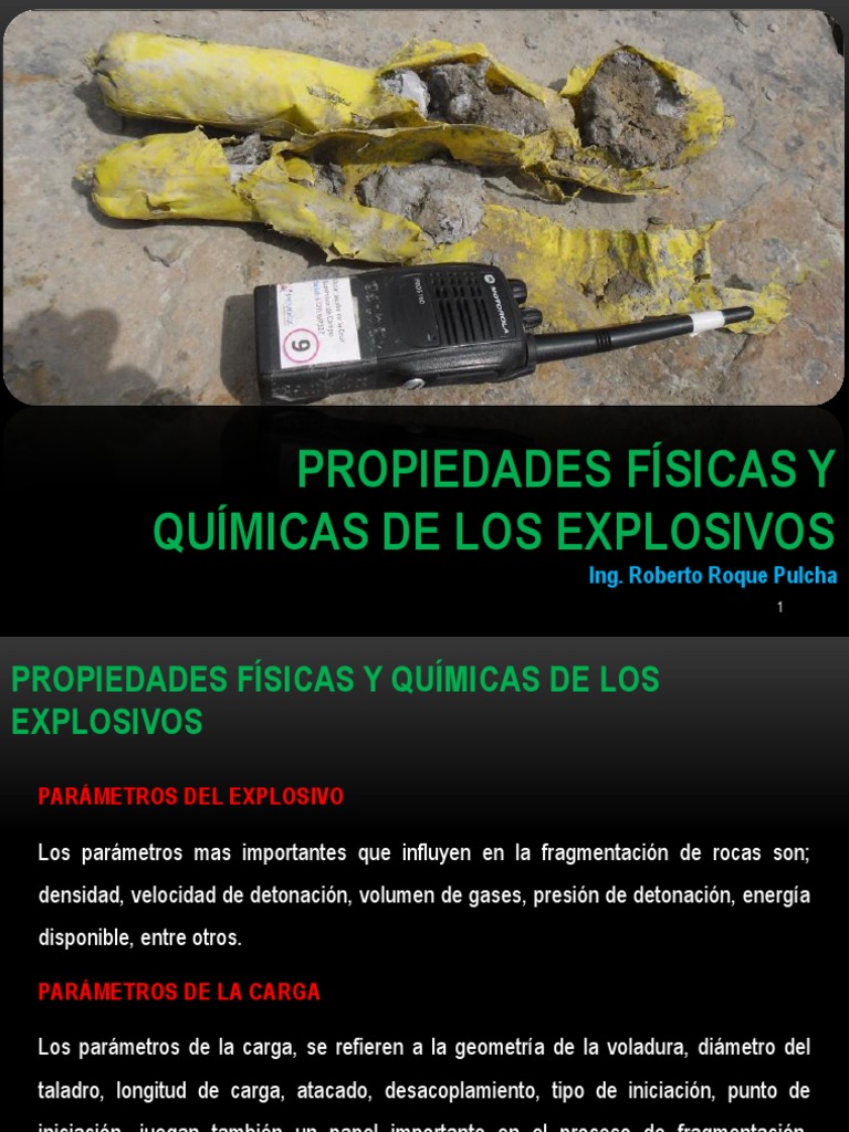 PROPIEDADES FÍSICAS Y QUÍMICAS DE LOS EXPLOSIVOS UTP.pdf | Material ...
