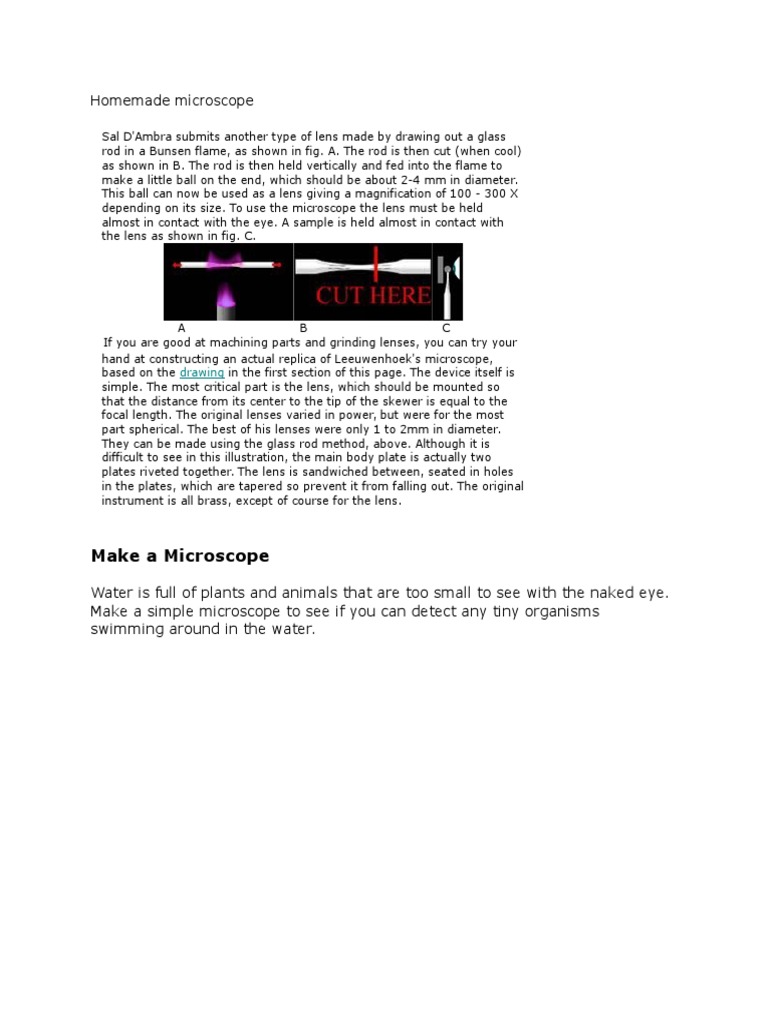 Homemade Microscope | PDF | Lens (Optics) | Microscope