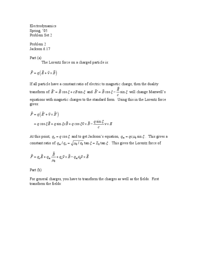 Jackson Problem Solution 6 17 | PDF | Classical Electromagnetism ...