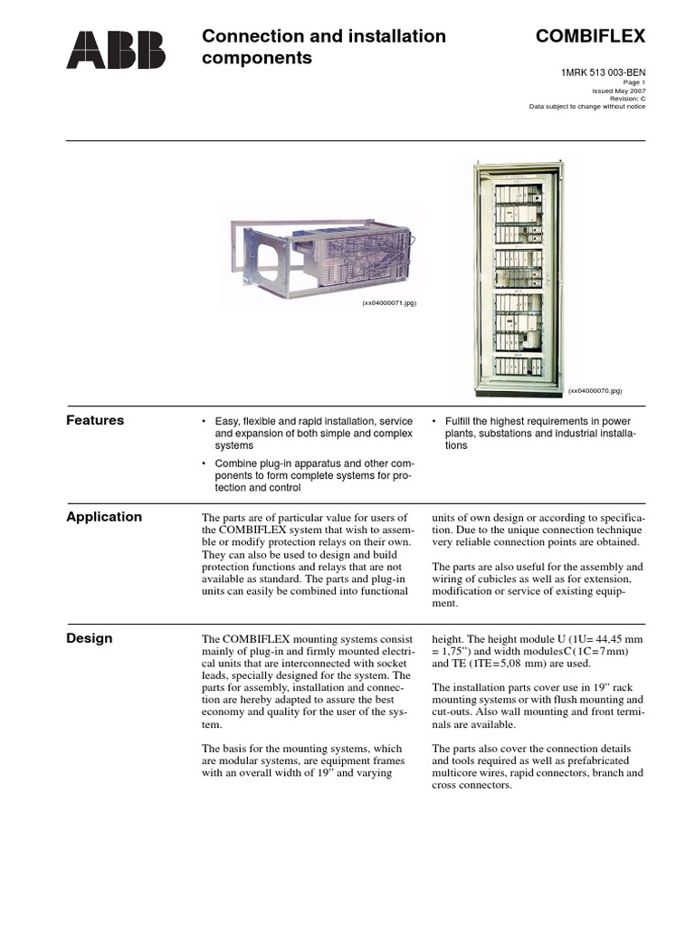 1MRK000137 Combiflex | PDF | Electrical Connector | Electrical Engineering