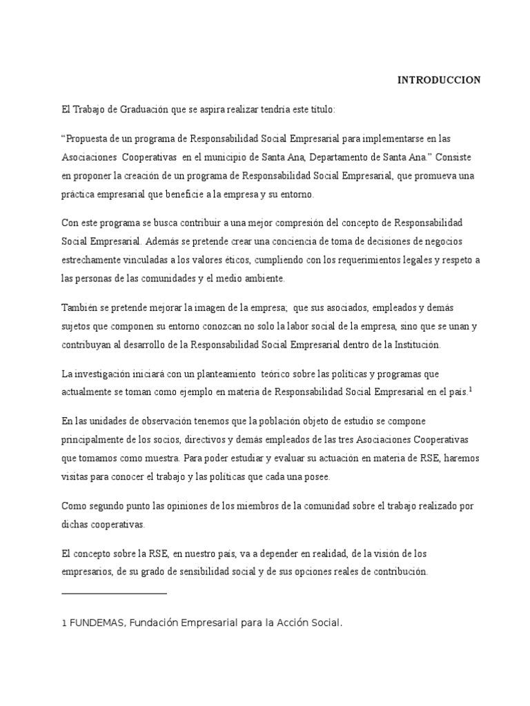 Programa de RSE para Cooperativas en Santa Ana | PDF | Responsabilidad ...