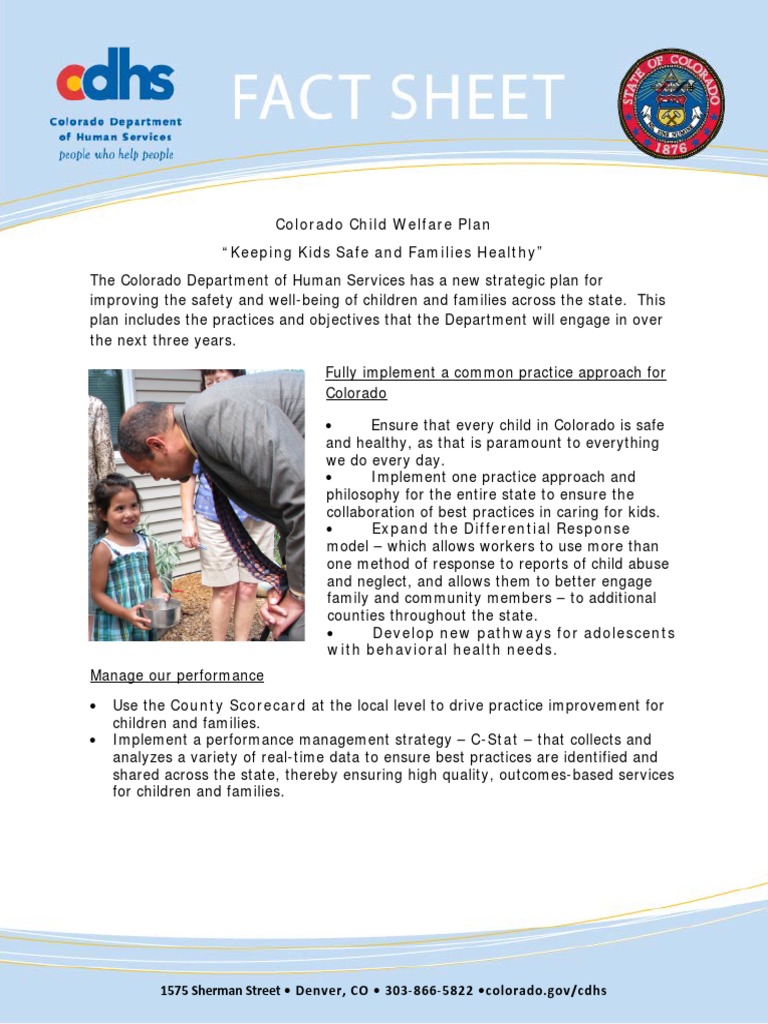 Colorado Child Welfare Plan "Keeping Kids Safe and Families Healthy ...