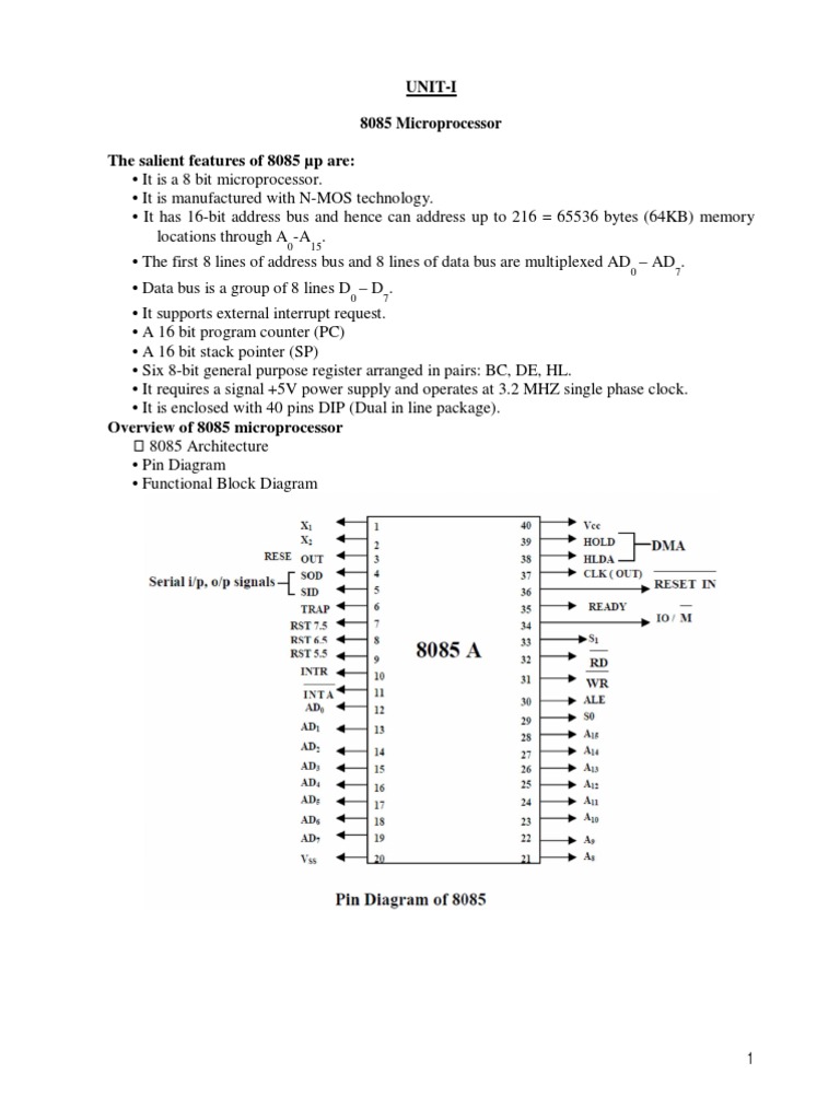 An Overview of the 8085 and 8086 Microprocessors: Architecture, Features, Registers and Modes of ...