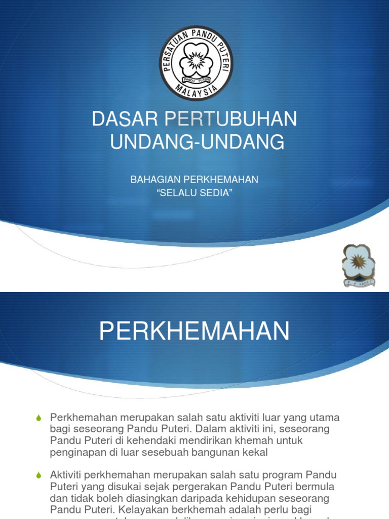 Undang Undang Perkhemahan Pandu Puteri | PDF