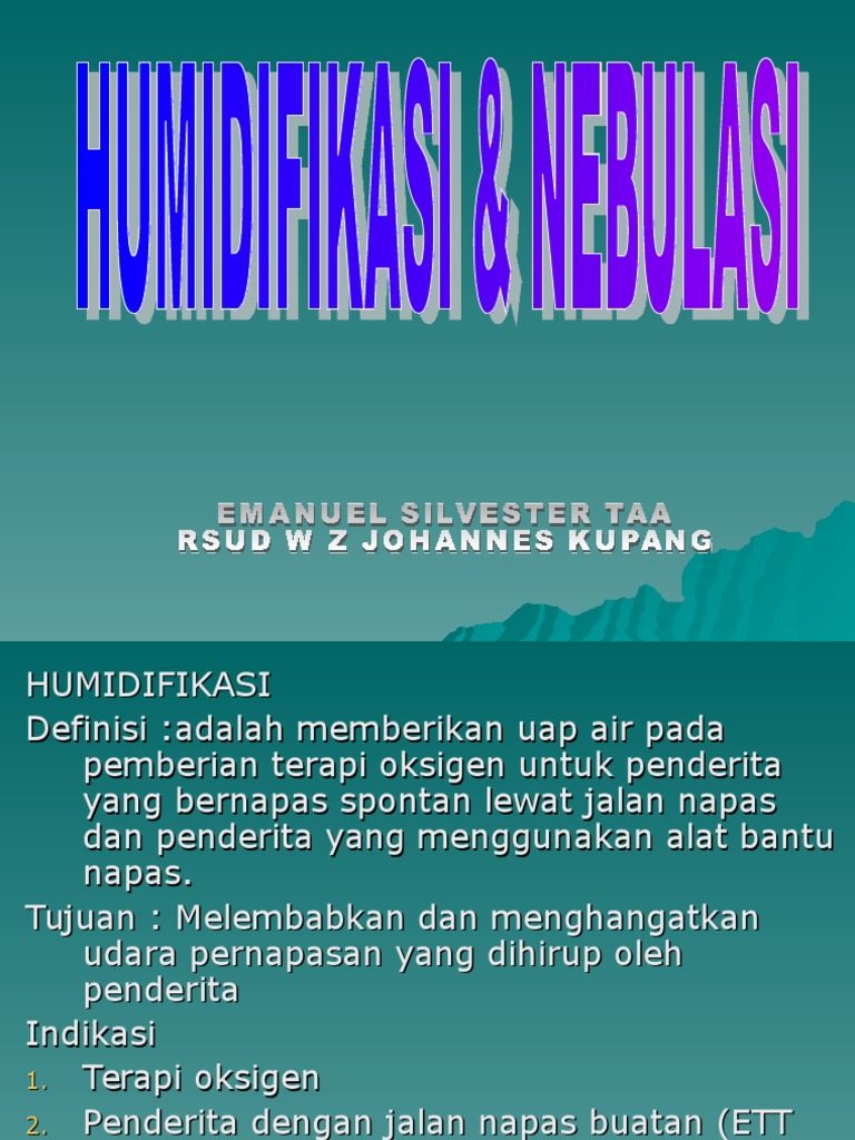 Humidifikasi dan Nebuliser: Panduan Lengkap | PDF