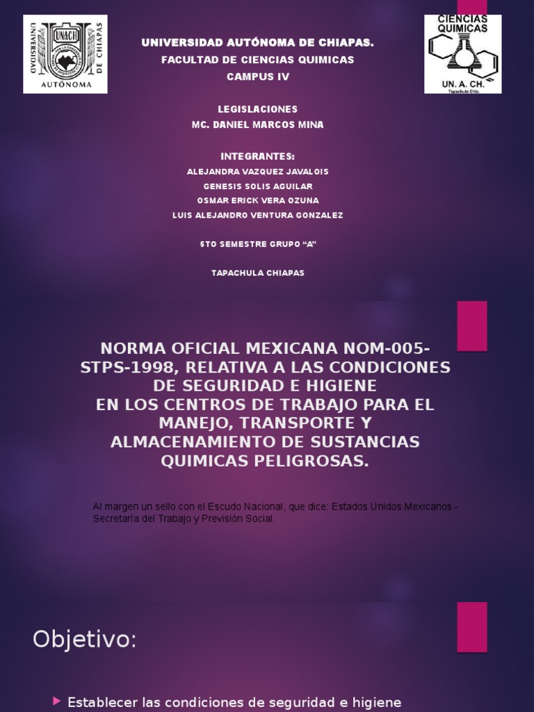 Norma Oficial Mexicana Nom-005-Stps-1998, Relativa a Las | Material explosivo | Primeros auxilios