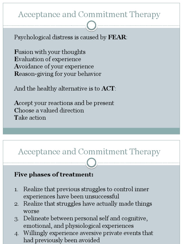 Acceptance Commitment Therapy | PDF | Career & Growth | Self-Improvement