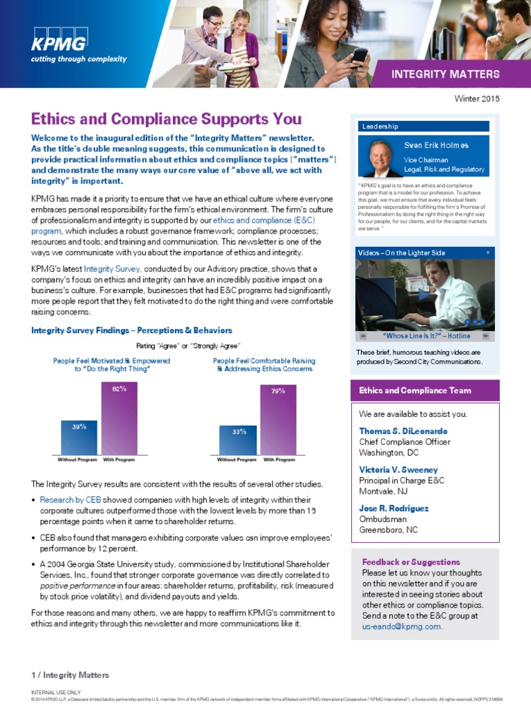 KPMG Front Page Post | PDF | Integrity | Limited Liability Partnership