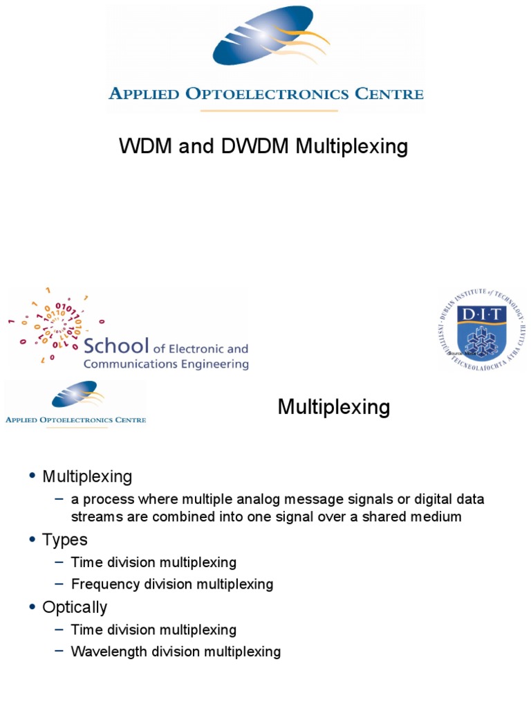 WDM and DWDM Multiplexing Explained | PDF | Wavelength Division ...