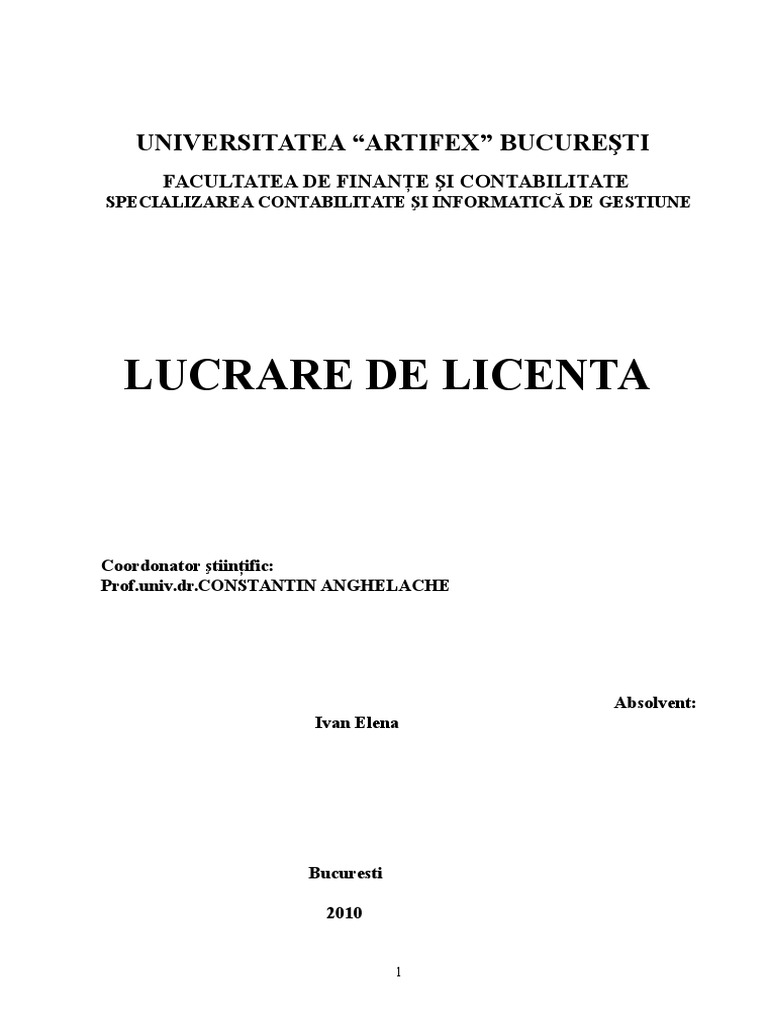 Licenta Impozit Pe Profit | PDF