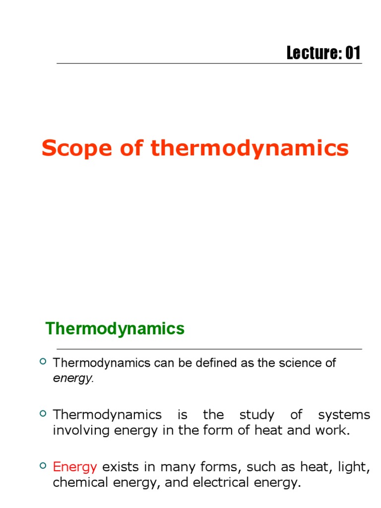 Scope of Thermodynamics | PDF | Thermodynamics | Heat