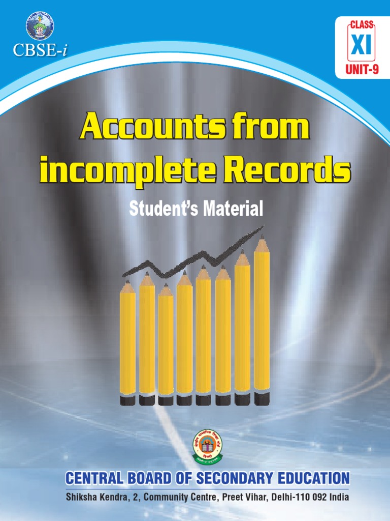 Accounting For Incomplete Accounting Records | PDF