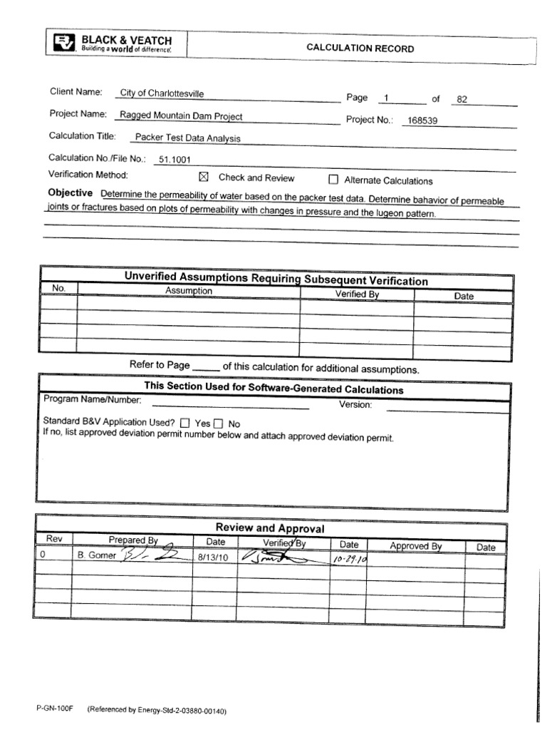 Appendix D - Packer Test Data Analysis 101029 | PDF | Pressure | Flow ...