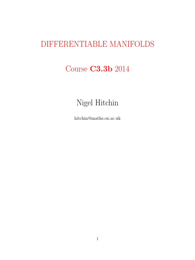 Differentiable Manifolds | PDF | Differentiable Manifold | Differential ...