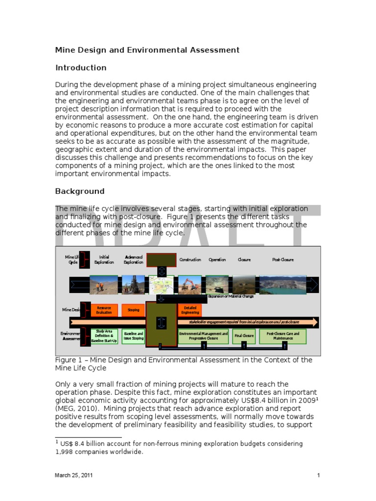 Mine Design and Environmental DRAFT | PDF | Mining | Feasibility Study