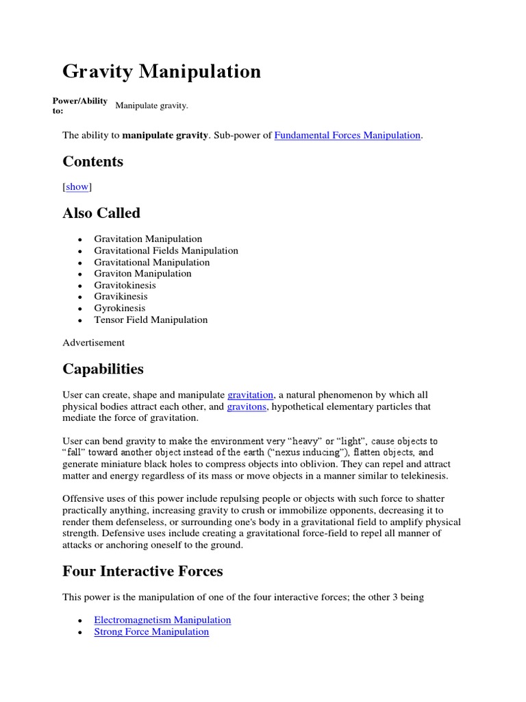 Gravity Manipulation | PDF | Gravity | Black Hole