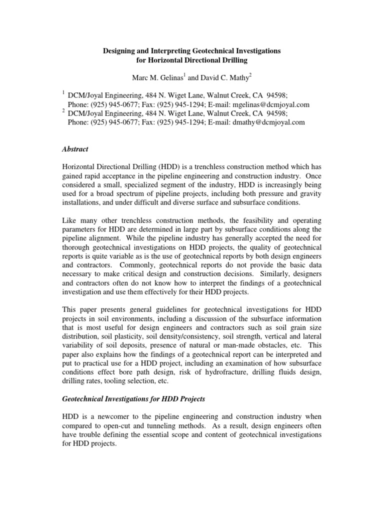 Designing and Interpreting Geotechnical Investigations | PDF ...