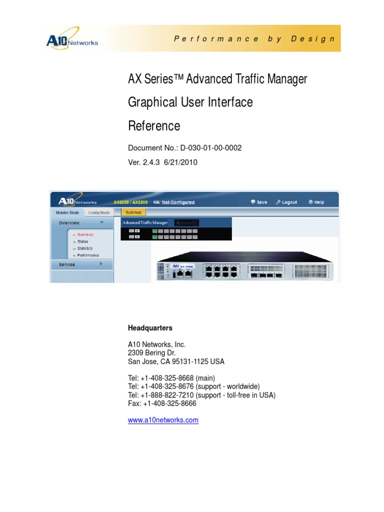 AX Series™ Advanced Traffic Manager Graphical User Interface Reference | PDF | Proxy Server ...
