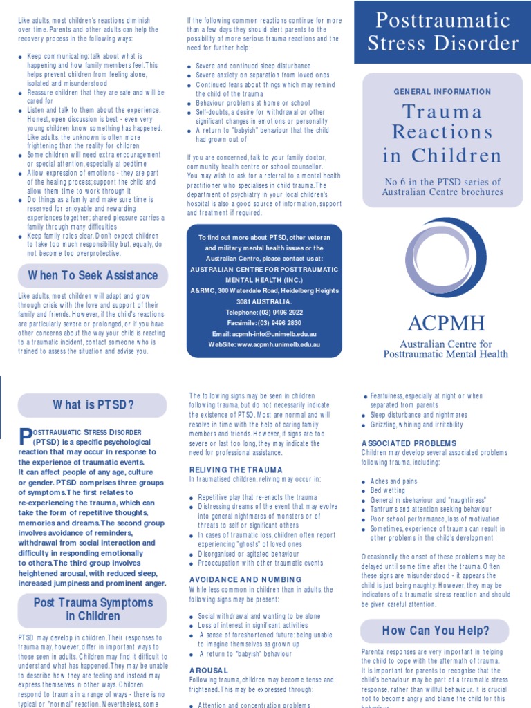 Trauma Reactions in Children | PDF | Psychological Trauma ...