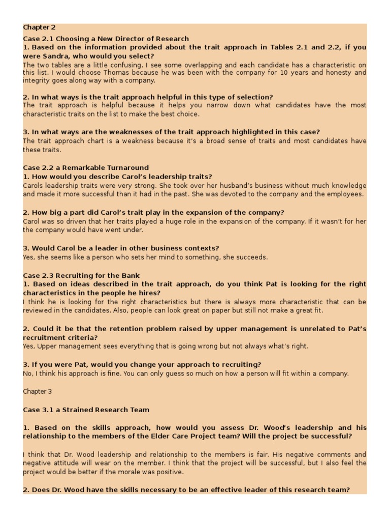 Leadership Case Studies and Analysis | PDF | Leadership | Motivation
