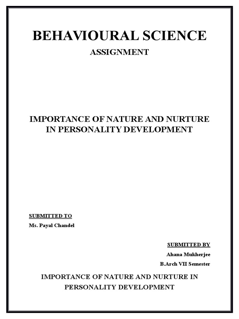 Nature vs. Nurture in Personality Development | PDF | Nature Versus ...