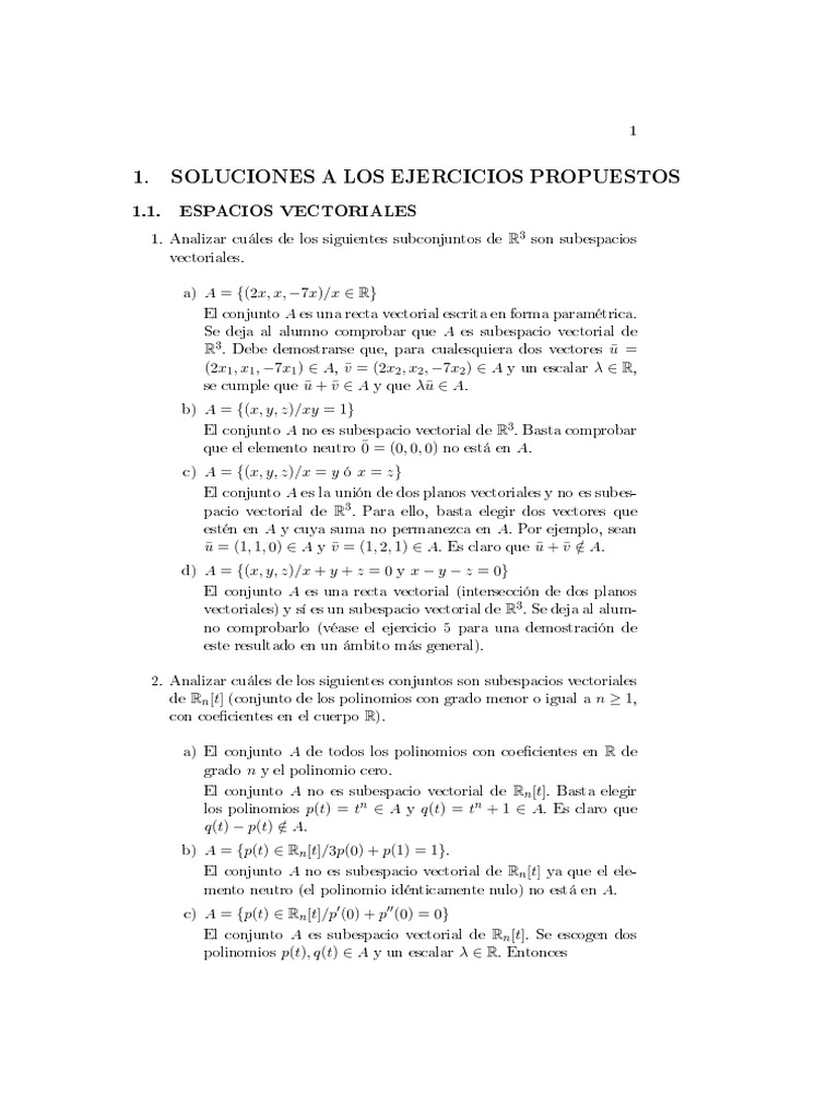 Espacios Ejercicios | PDF