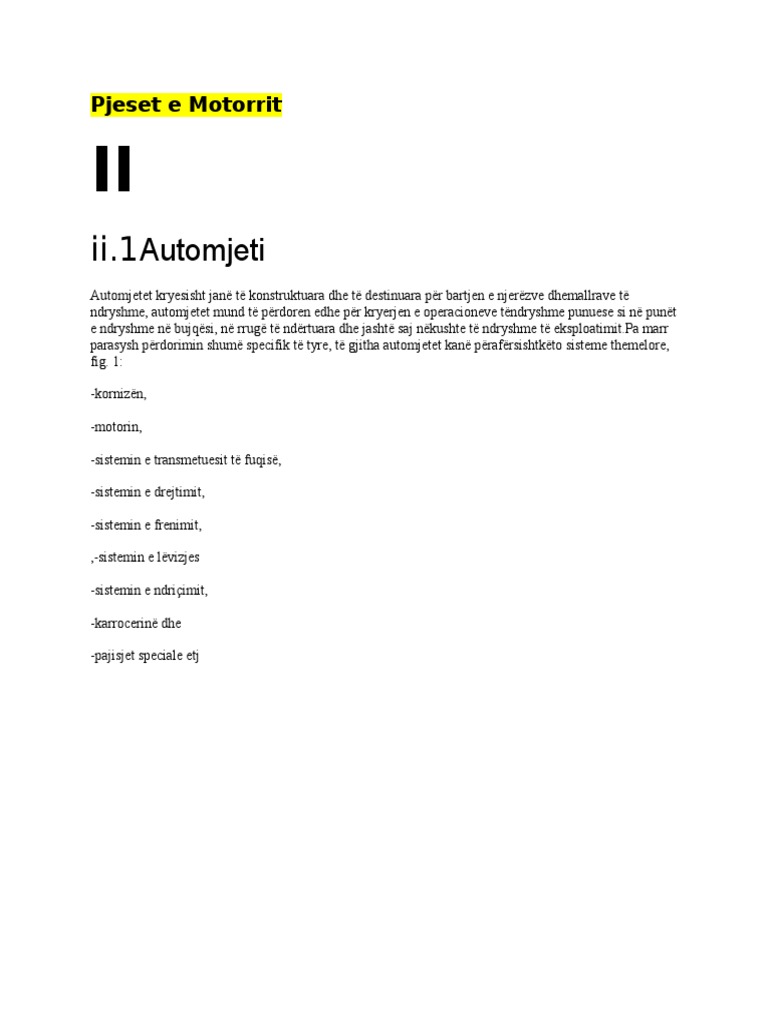 Pjeset e Motorrit | PDF