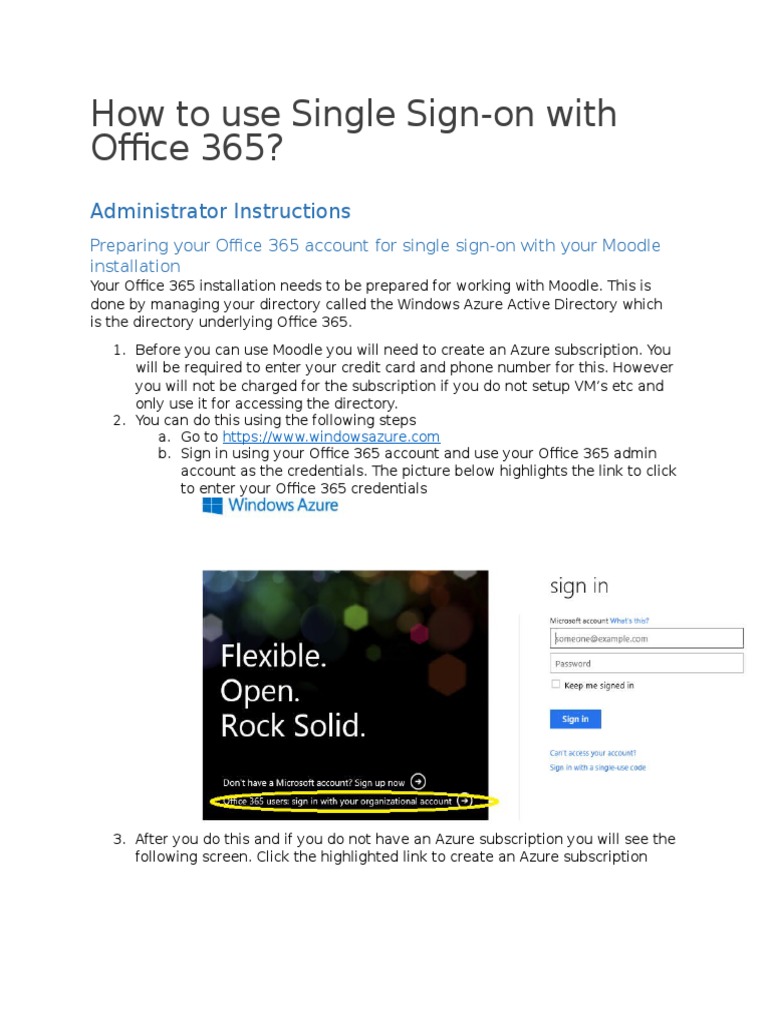 SSO in Office 365 & Moodle | PDF | Office 365 | Plug In (Computing)