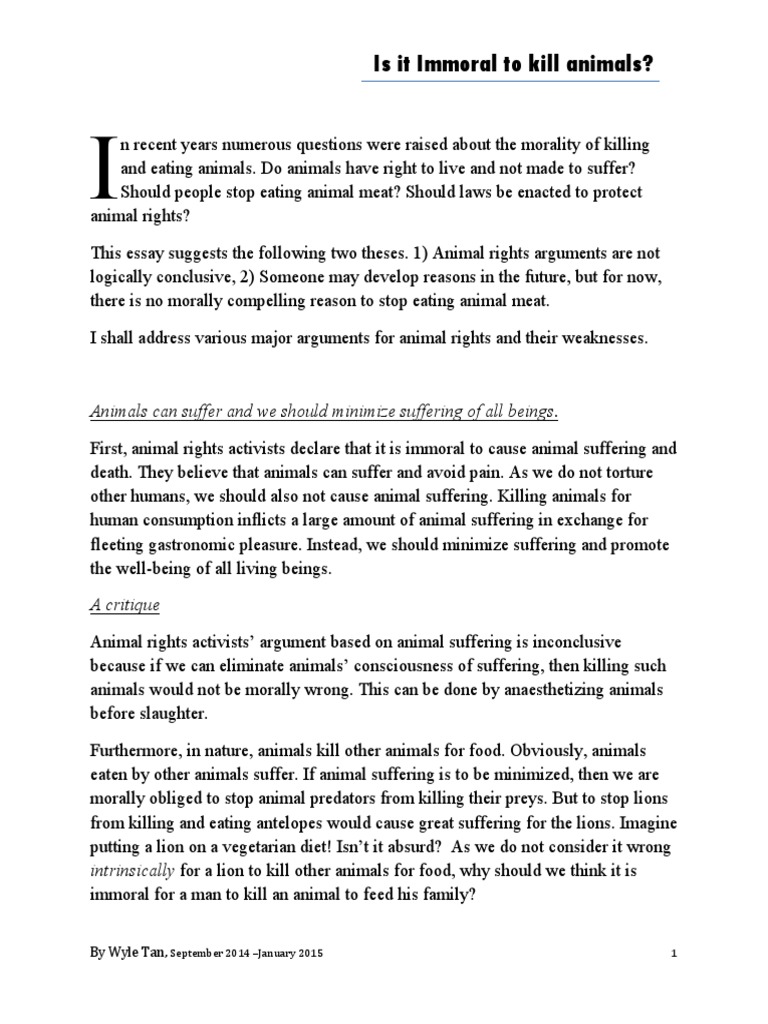Animal Rights Essay 2 Complete | PDF | Animal Rights | Natural And ...