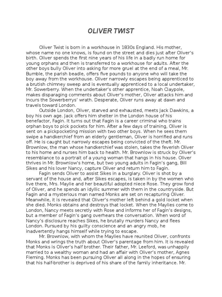 Oliver Twist | PDF | Oliver Twist | Works About Orphans