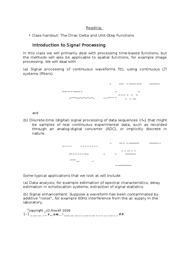 Introduction To Signal Processing: - CD - Rowell 2008 | PDF | Signal ...