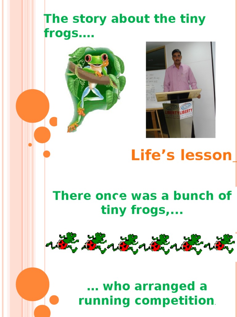 Tiny Frogs' Race: A Lesson in Positivity | PDF | Young Adult